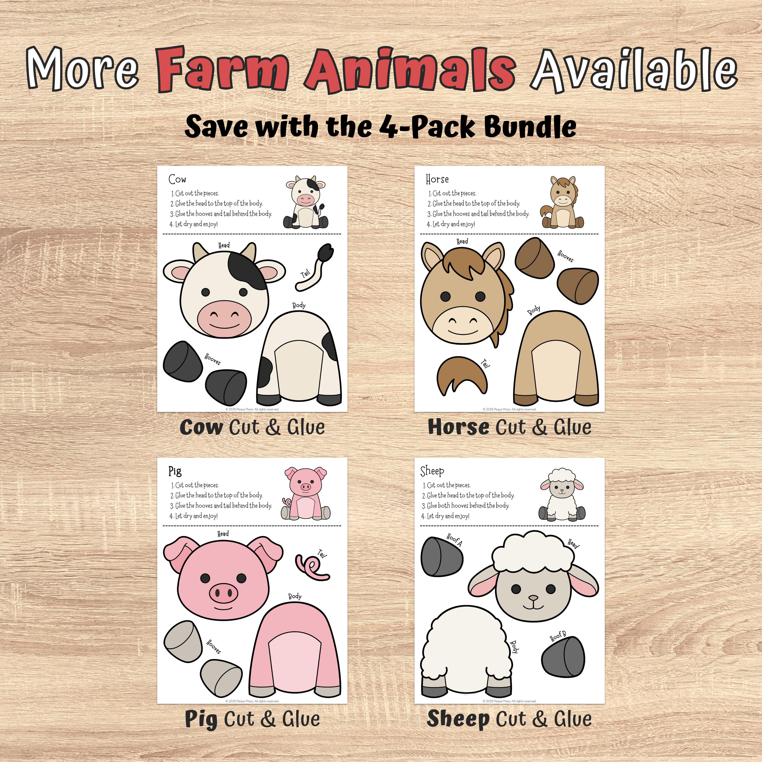Sheep Cut and Glue Craft | Printable Color & Assemble Animal Activity ...
