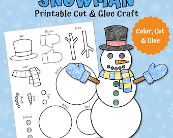 Penguin Cut and Glue Craft | Printable Color & Assemble Winter Activity ...