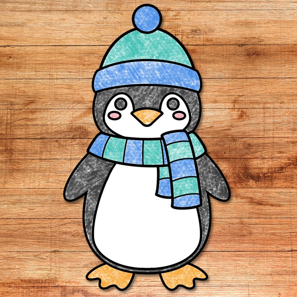 Penguin Cut and Glue Craft | Printable Color & Assemble Winter Activity ...