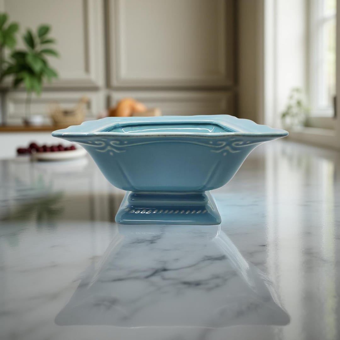 Vintage Southern Living Gallery Collection Porcelain Aqua Color Square ...