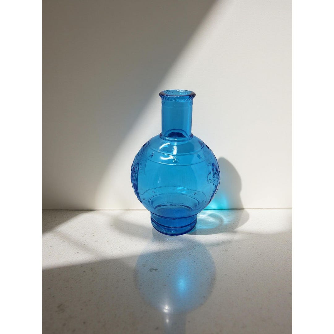 Vintage 1950s Wheaton Blue Glass Bottle – Eagle Shield Star Design - Etsy