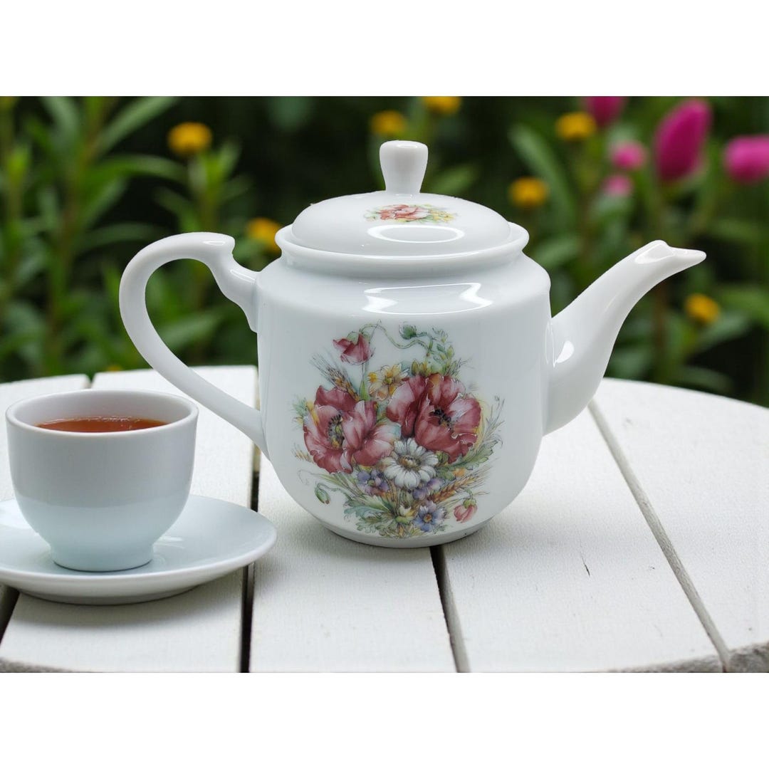 Vintage Liette International Porcelain Hand Decorated Floral Tea Pot - Etsy
