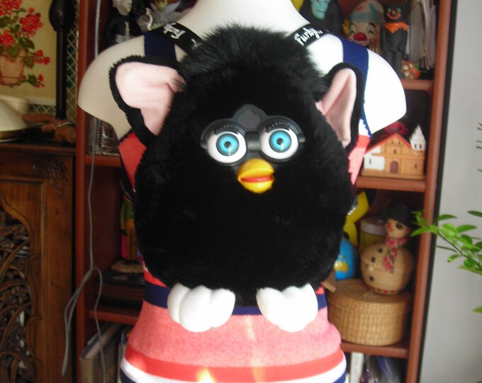 Vintage Furby Backpack. Black. Plush Pack. 12 Inches Tall. Hasbro. Pre ...