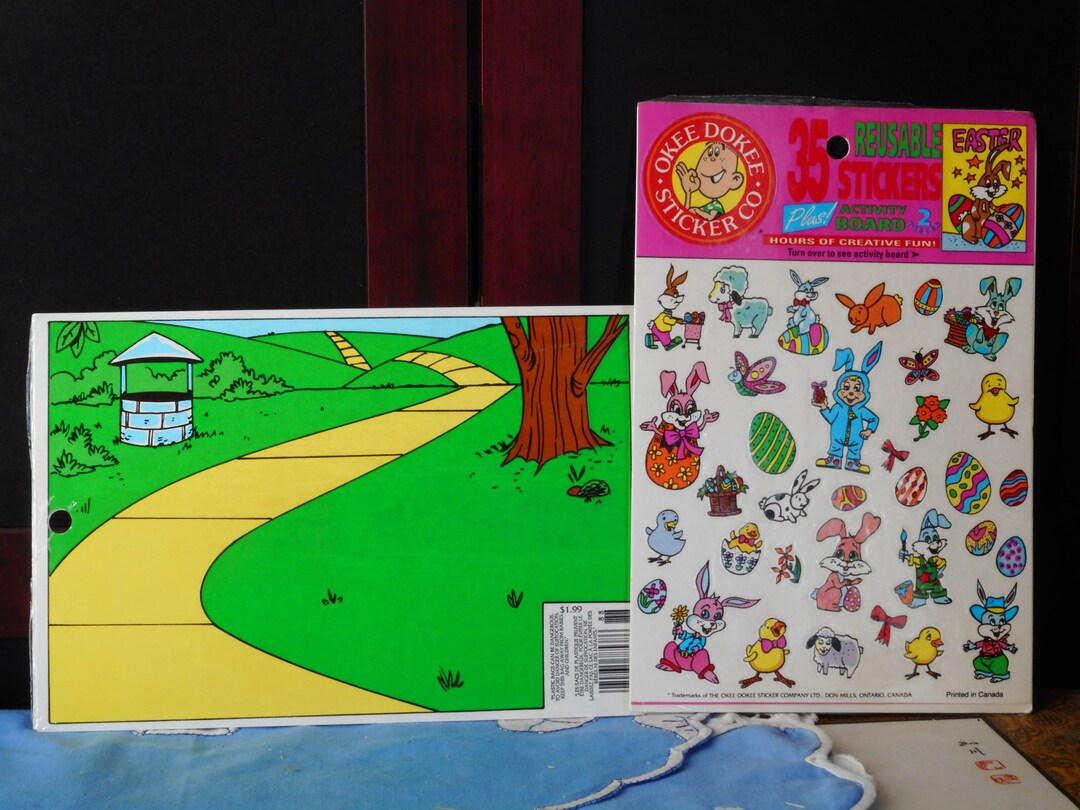 Vintage Easter Stickers Activity Sheet. 35 Reusable Stickers - Etsy