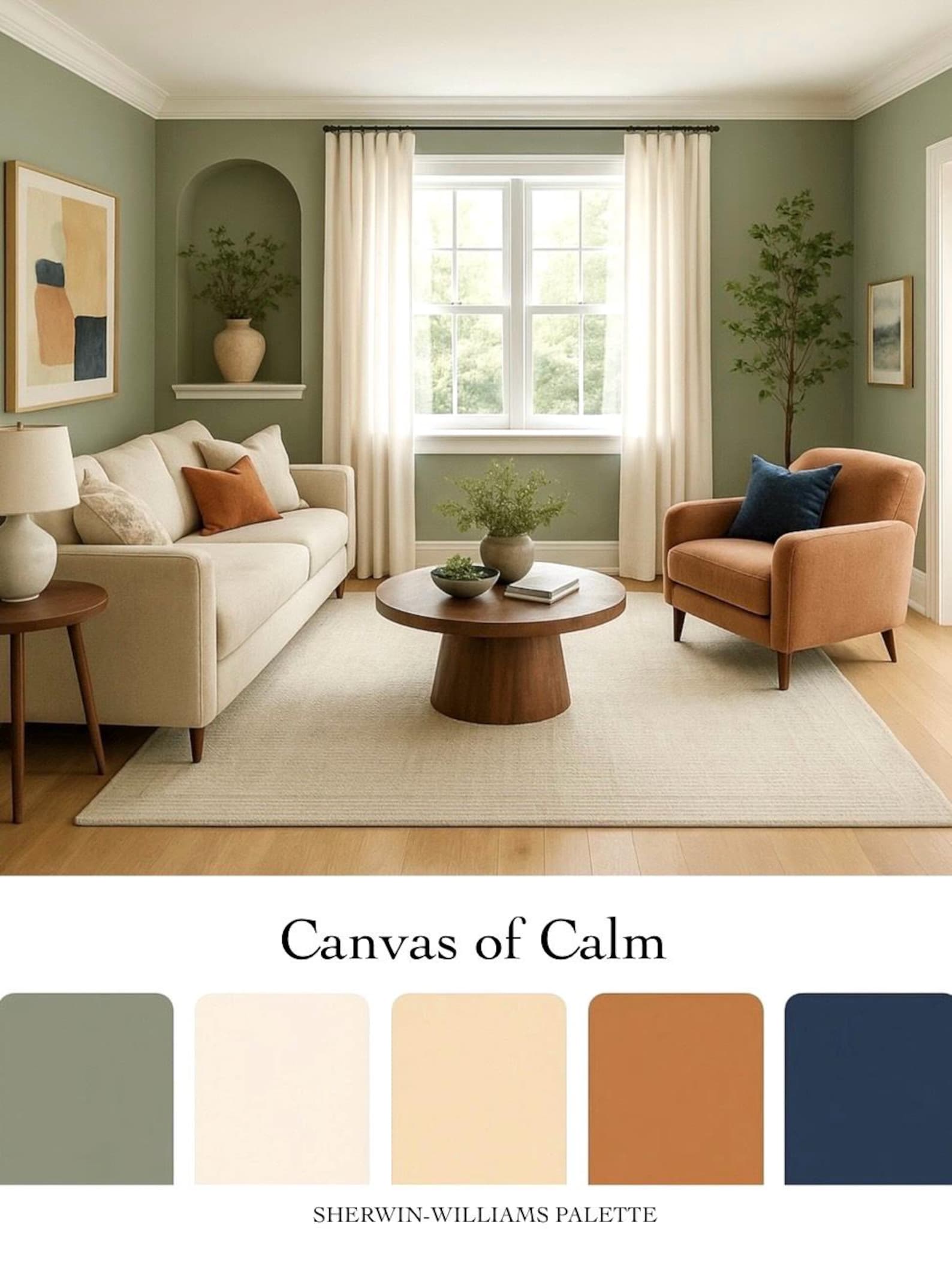 CANVAS OF CALM Sherwin Williams Color Palette, **professional Virtual ...