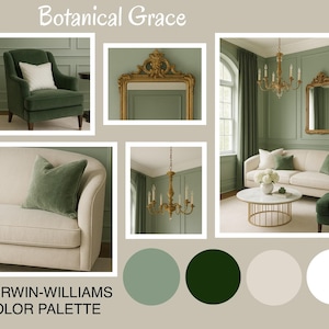 BOTANICAL GRACE Sherwin Williams Paint Palette, **professional Virtual ...