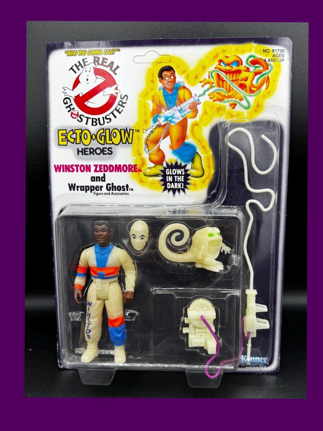 Vintage 1986 the Real Ghostbusters - Ecto Glow Winston Zeddmore - MOC ...