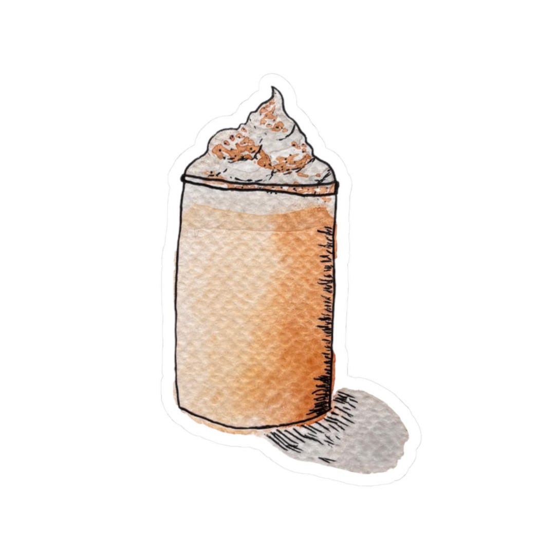 Iced Coffee With Whipped Cream Sticker | Kiss-cut Sticker | Pumpkin ...