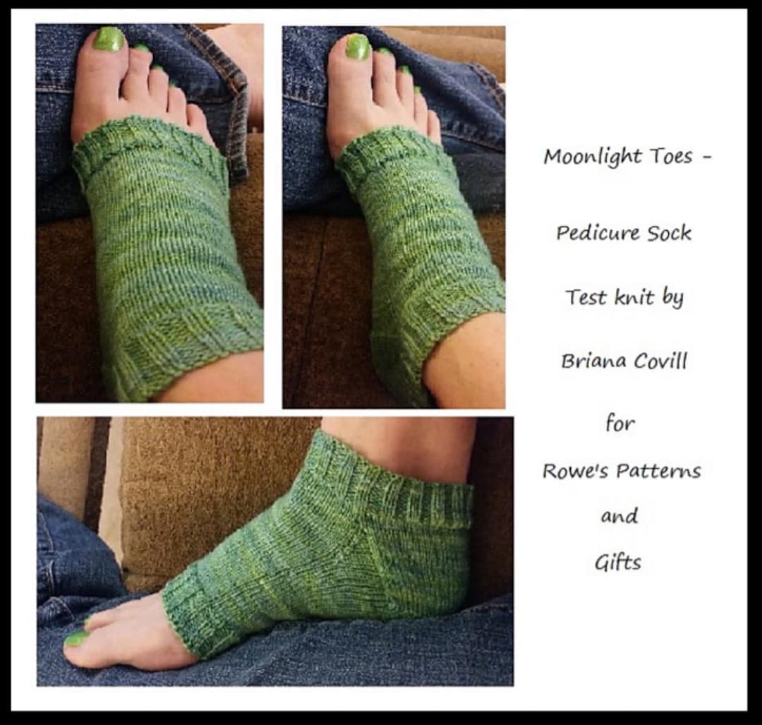 Moonlight Toes - Pedicure Sock - Toeless Sock Knitting Pattern PDF Only ...