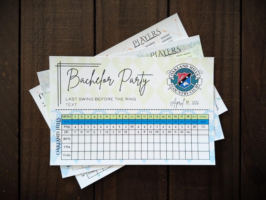 Custom Golf Scorecards – Personalized for Trips, Tournaments, Events ...