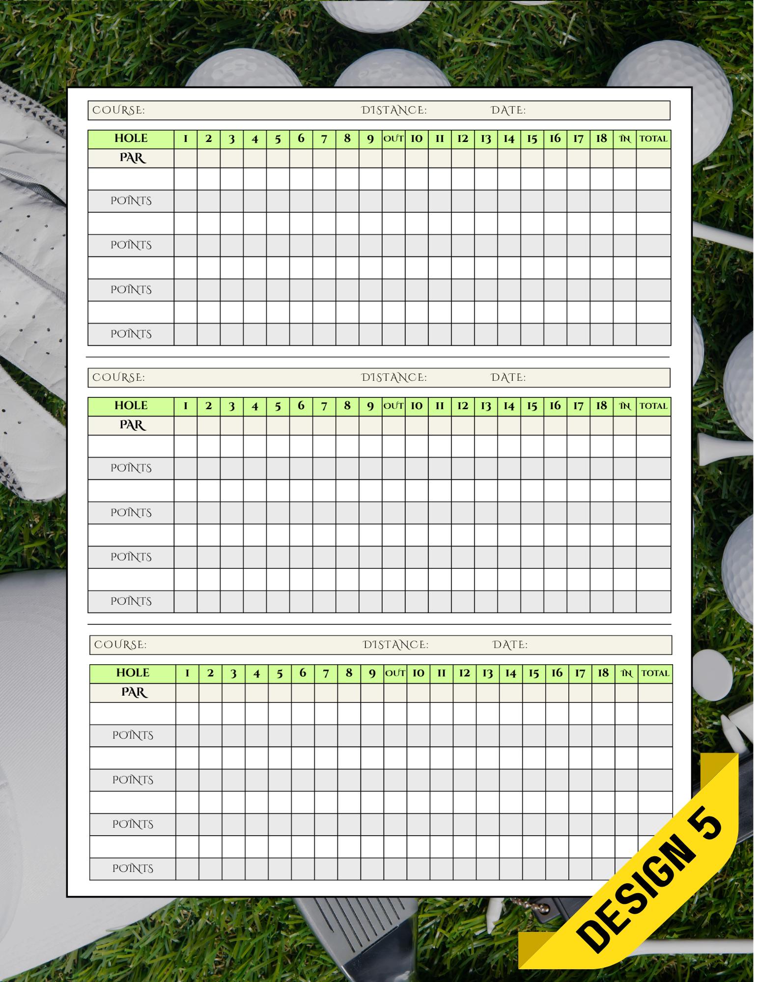 Golf Course Scorecard – Printable Golf Scorecard for Tournaments ...
