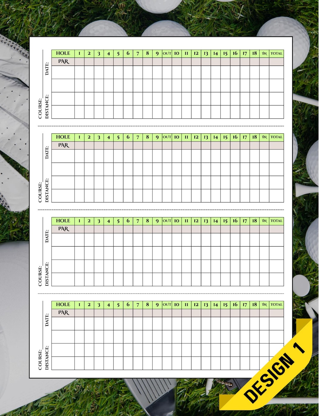 Golf Course Scorecard – Printable Golf Scorecard for Tournaments ...