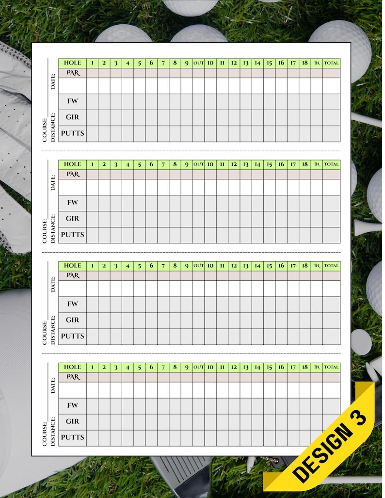 Golf Course Scorecard – Printable Golf Scorecard for Tournaments ...