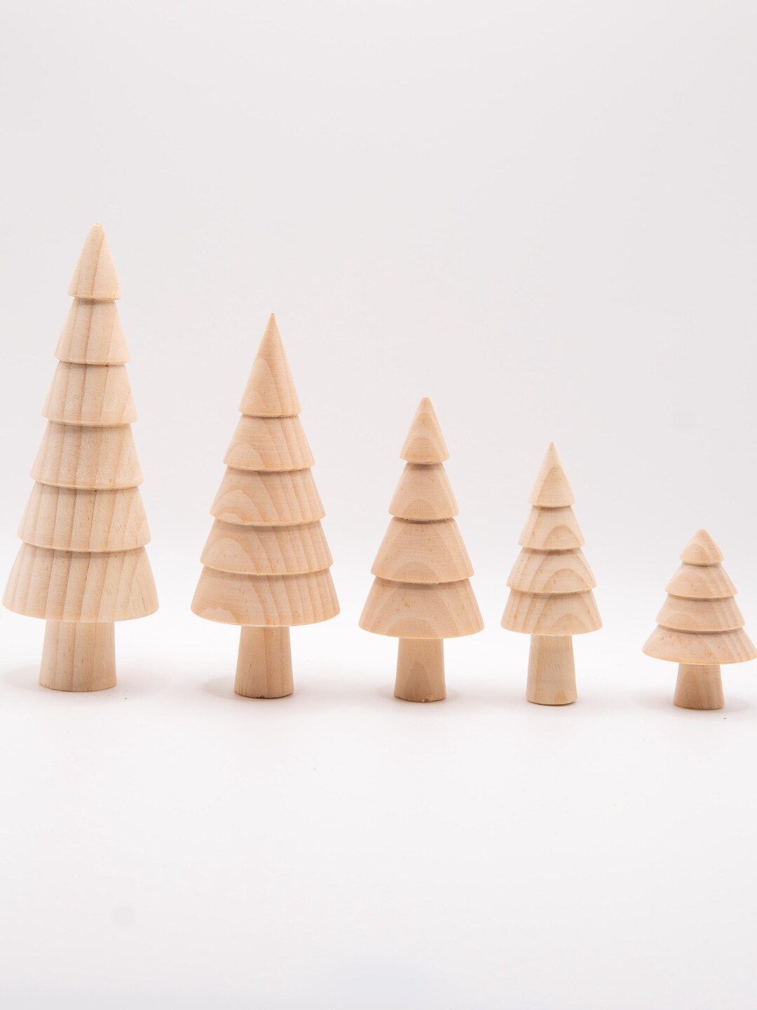 Wooden Tree Set of 5, Eastern White Pine - Etsy