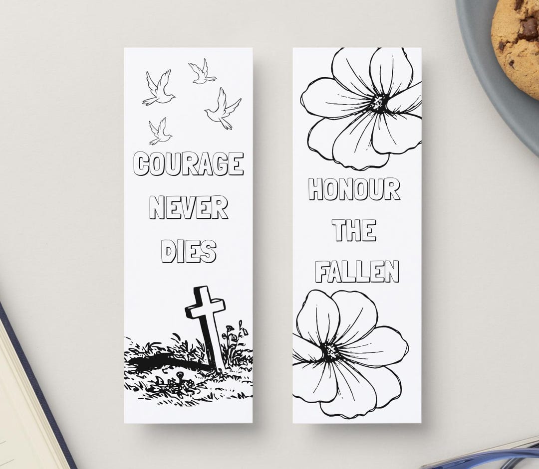 Remembrance Day Bookmarks: Set of 12 Printable Memorial Templates (PDF ...