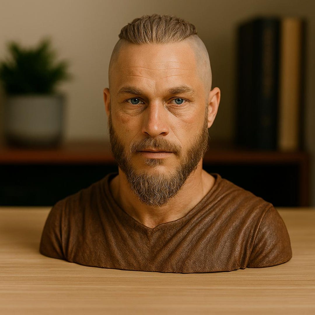 Ragnar Lothbrok Bust STL File – Viking Warrior 3D Model for Printing in ...