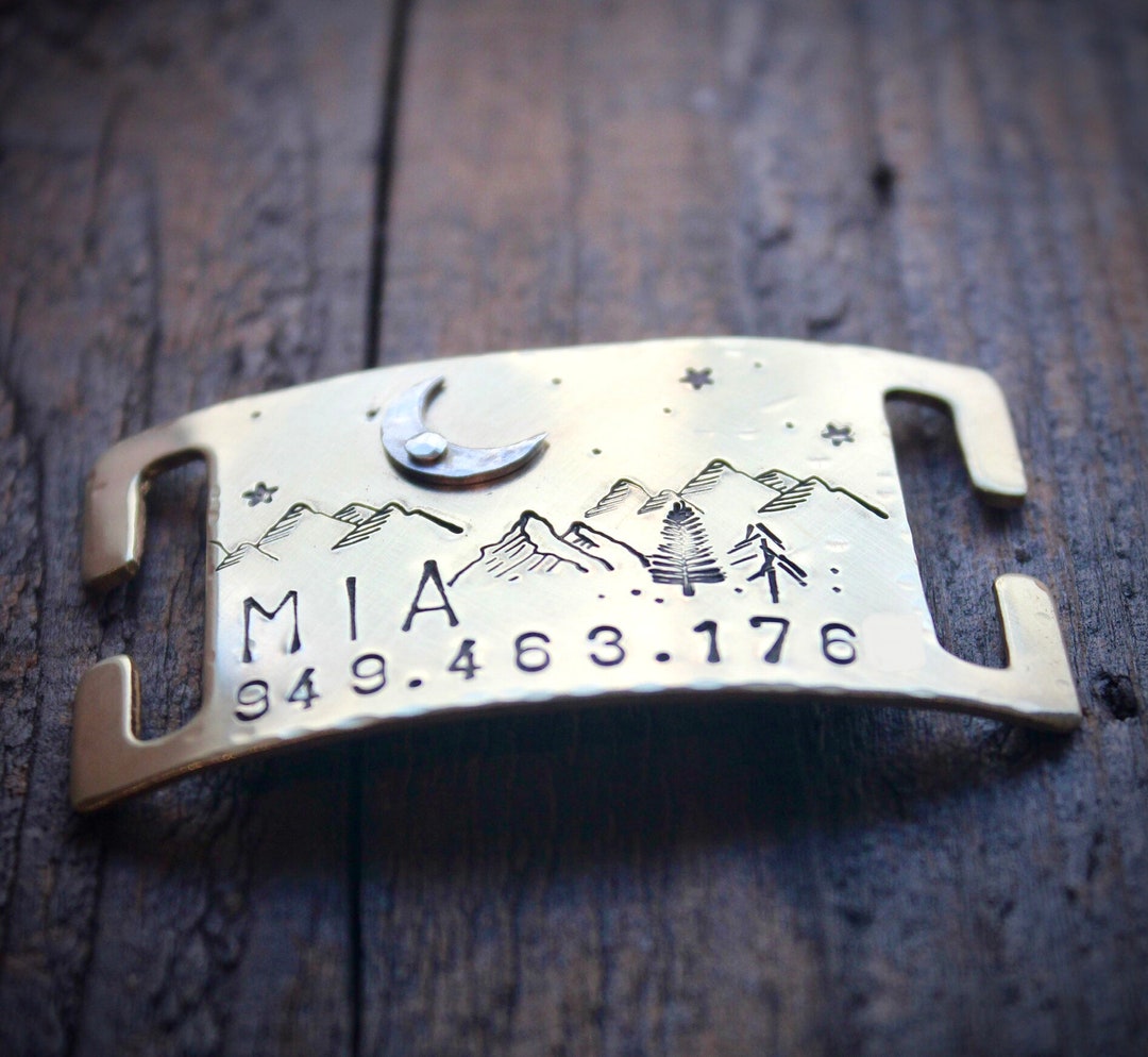 Custom Dog Tag-collar Slide-quiet Tag-mountain Design-silver Moon-pet ...