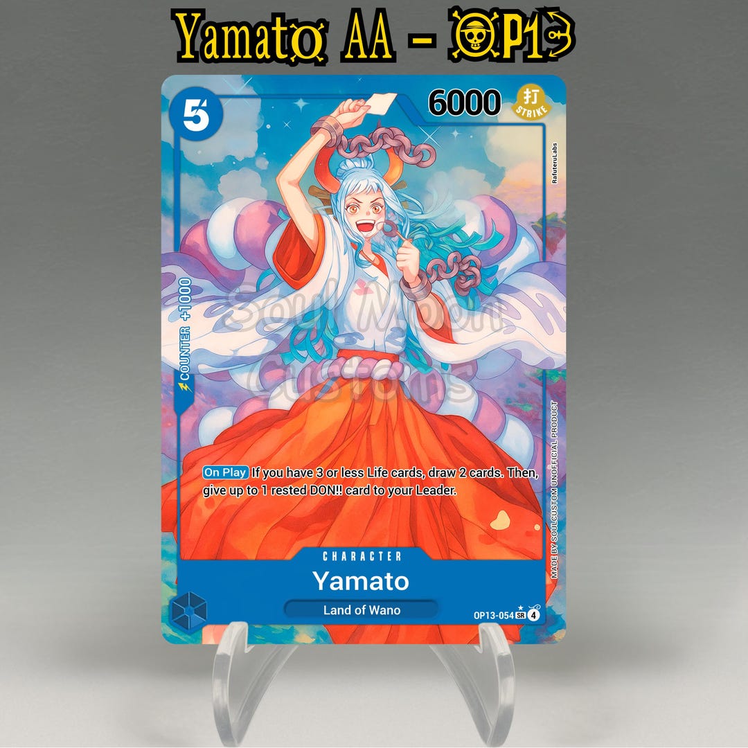 One Piece Proxy, Yamato AA Character OP13 (blue) Holographic TCG Card ...