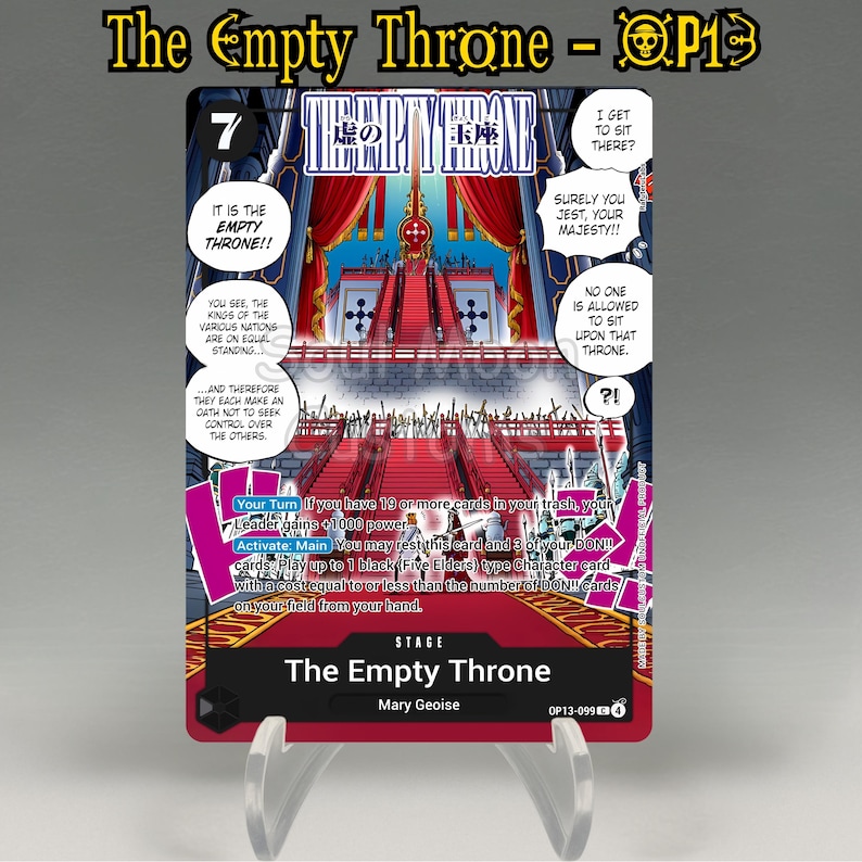 One Piece Proxy, the Empty Throne Stage OP13 (black), One Piece ...