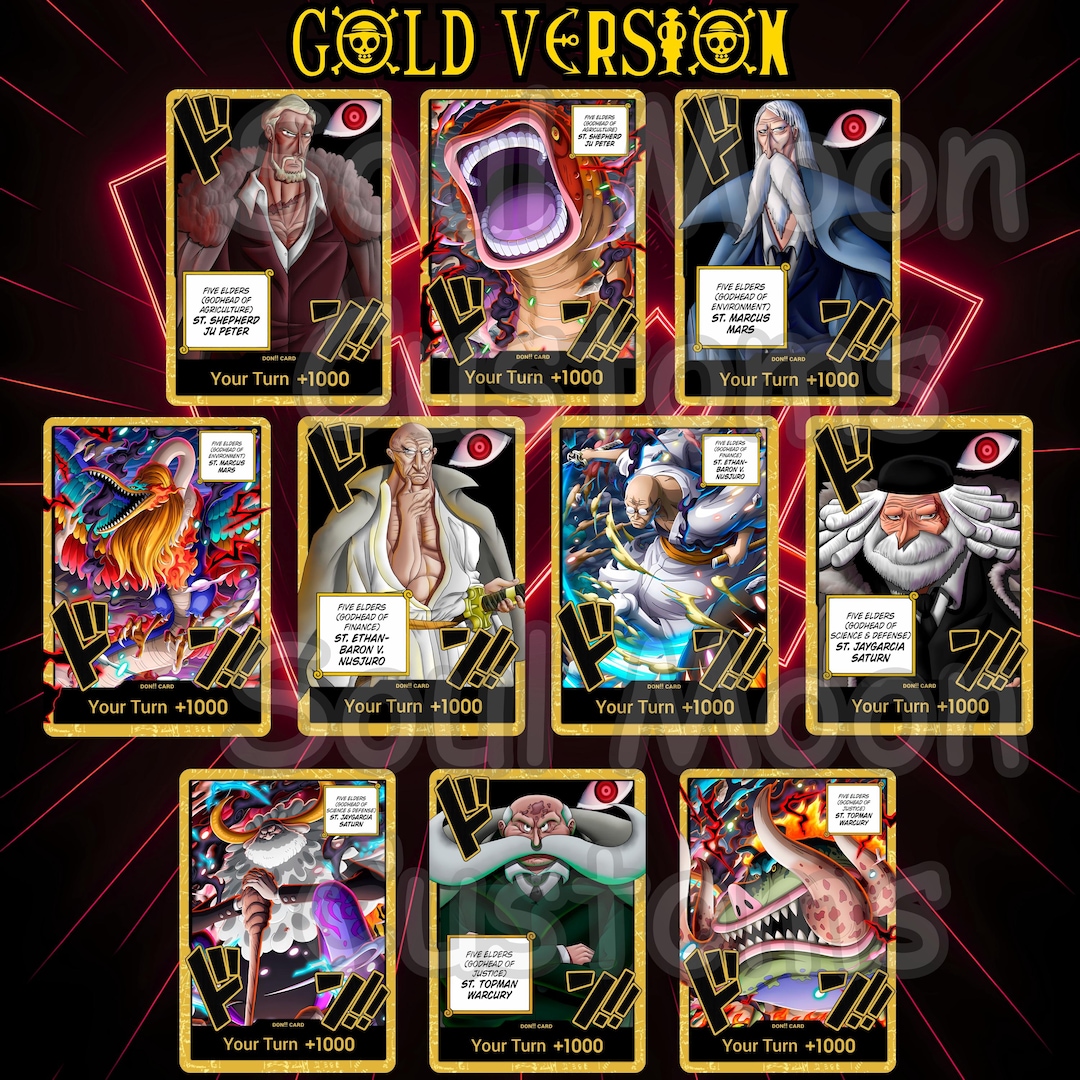 One Piece Gorosei Proxy DON!! Cards – 10x Five Elders Pack | Human ...