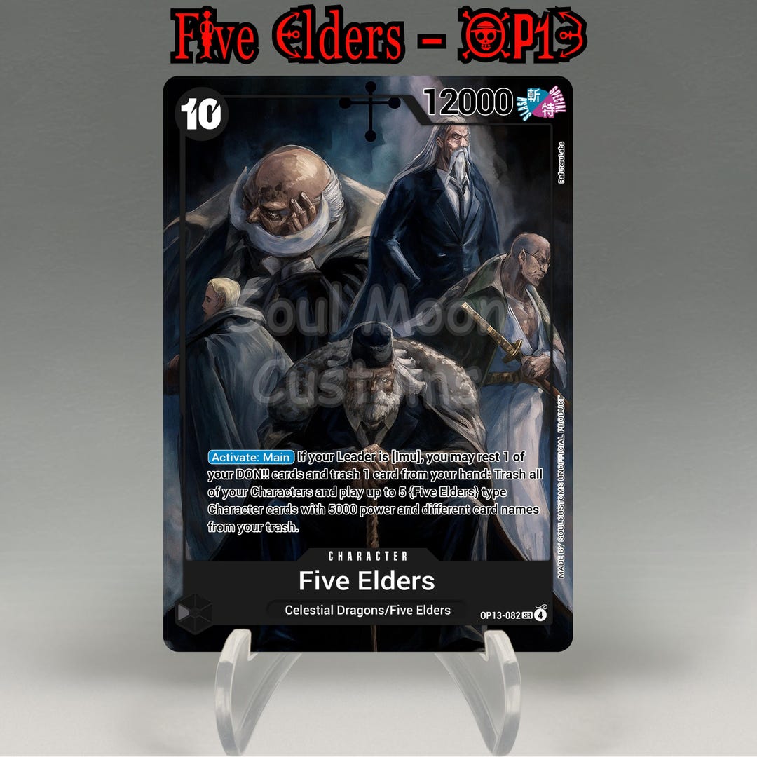 OP13 One Piece IMU Playset Proxy Card, Five Elders Character (black ...