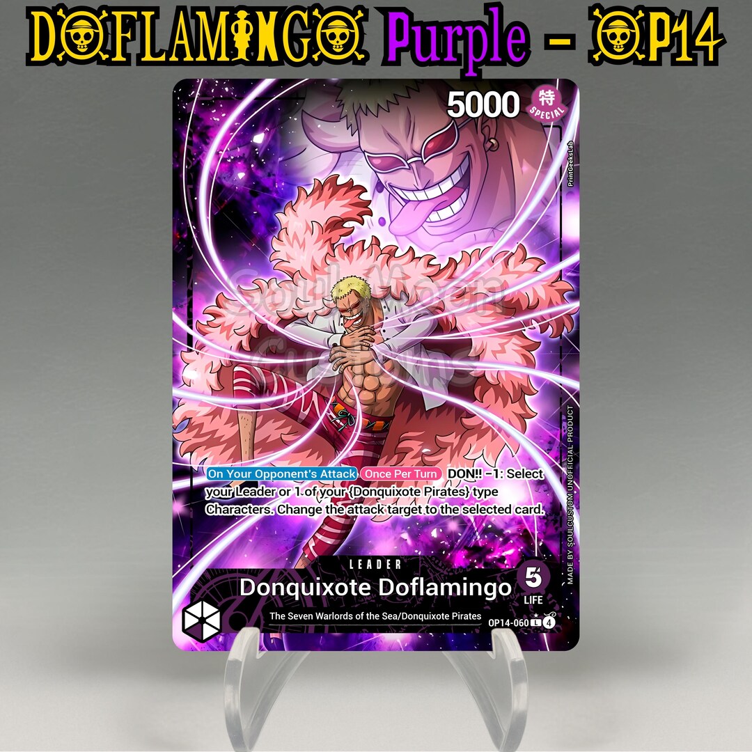 One Piece Proxy, Young Donquixote Doflamingo Leader Card (purple OP14 ...