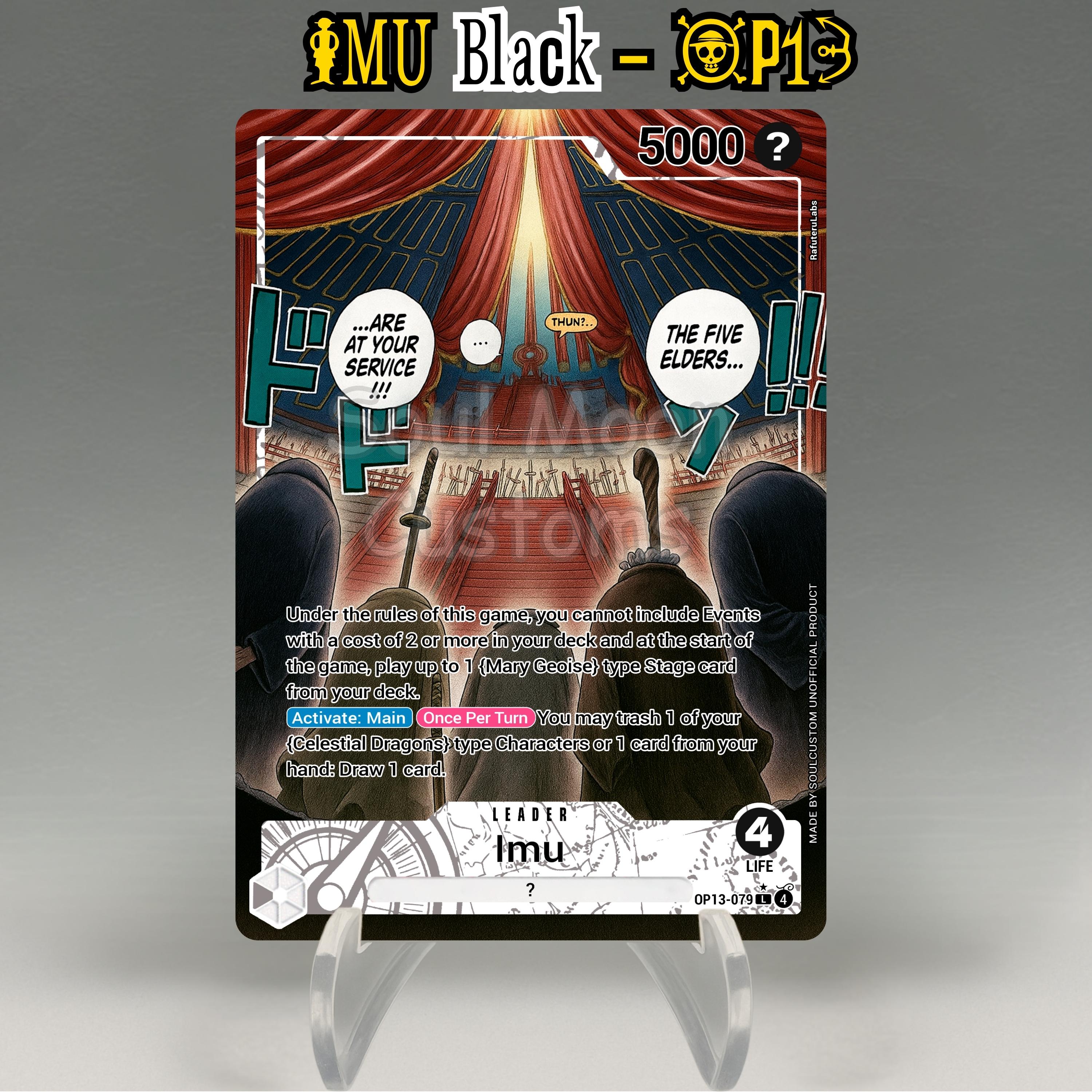 One Piece Proxy, Imu Leader (black), Fullcolor & Artistic Full Foiled ...
