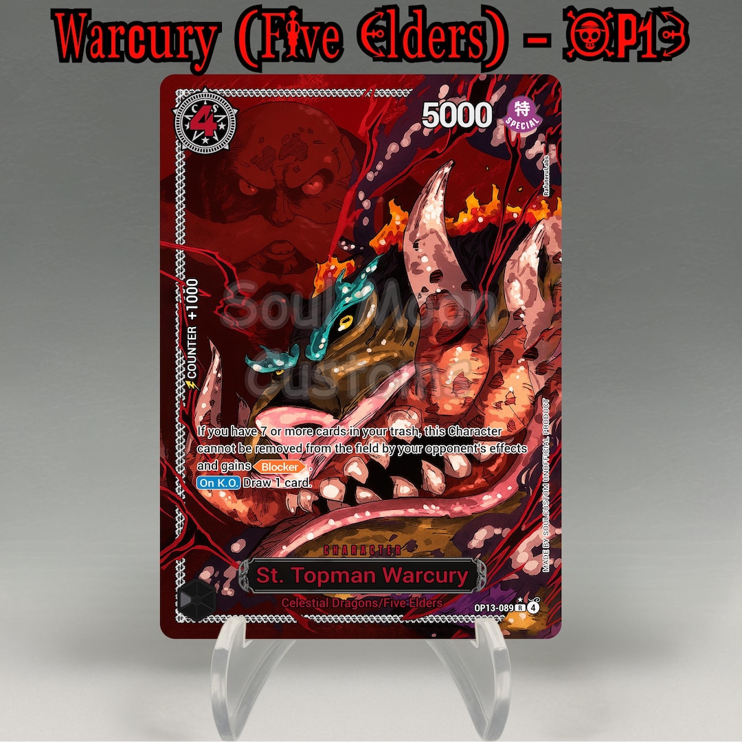 St. Topman Warcury One Piece TCG Card, Black IMU Deck Five Elders OP13 ...