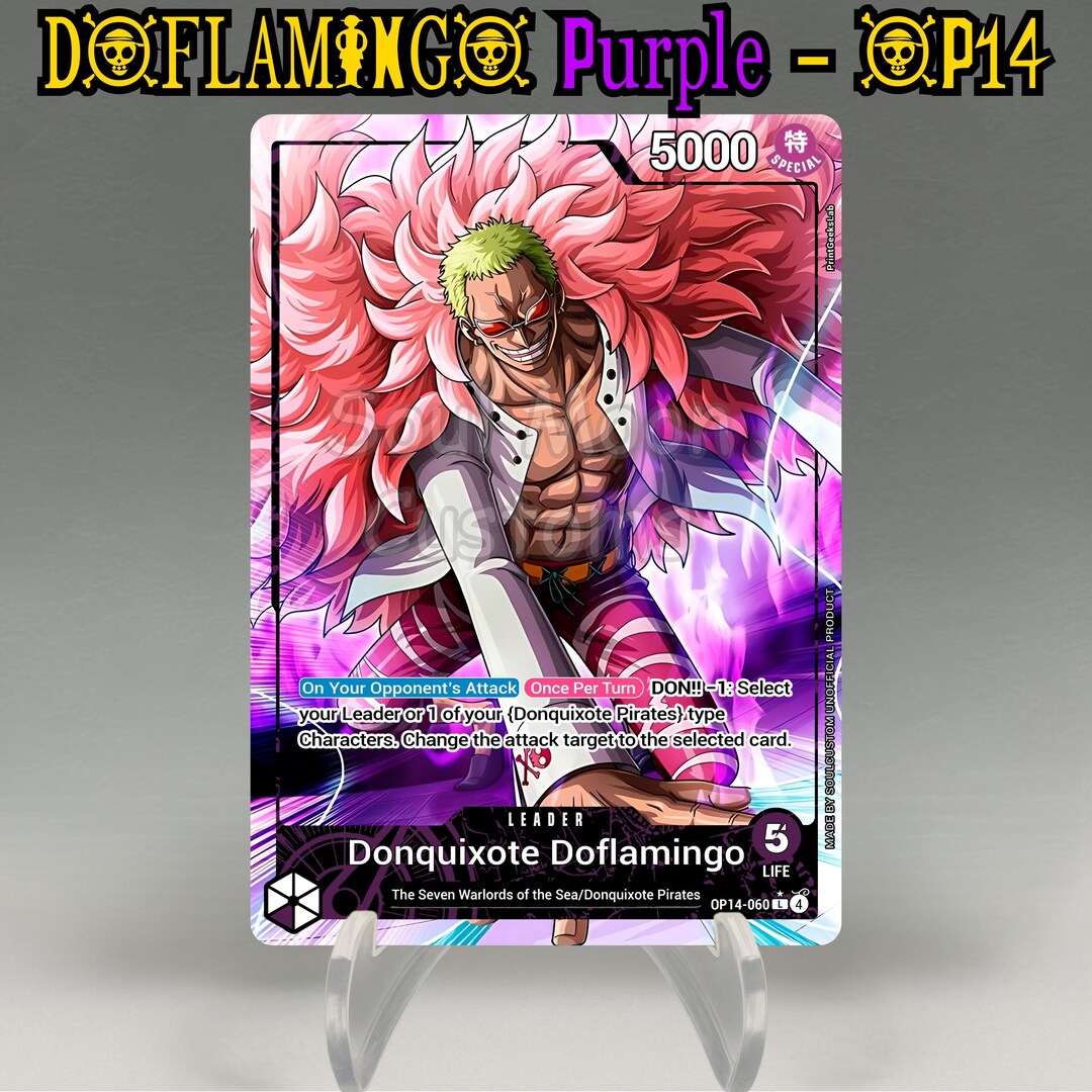 One Piece Proxy, Young Donquixote Doflamingo Leader Card (purple OP14 ...