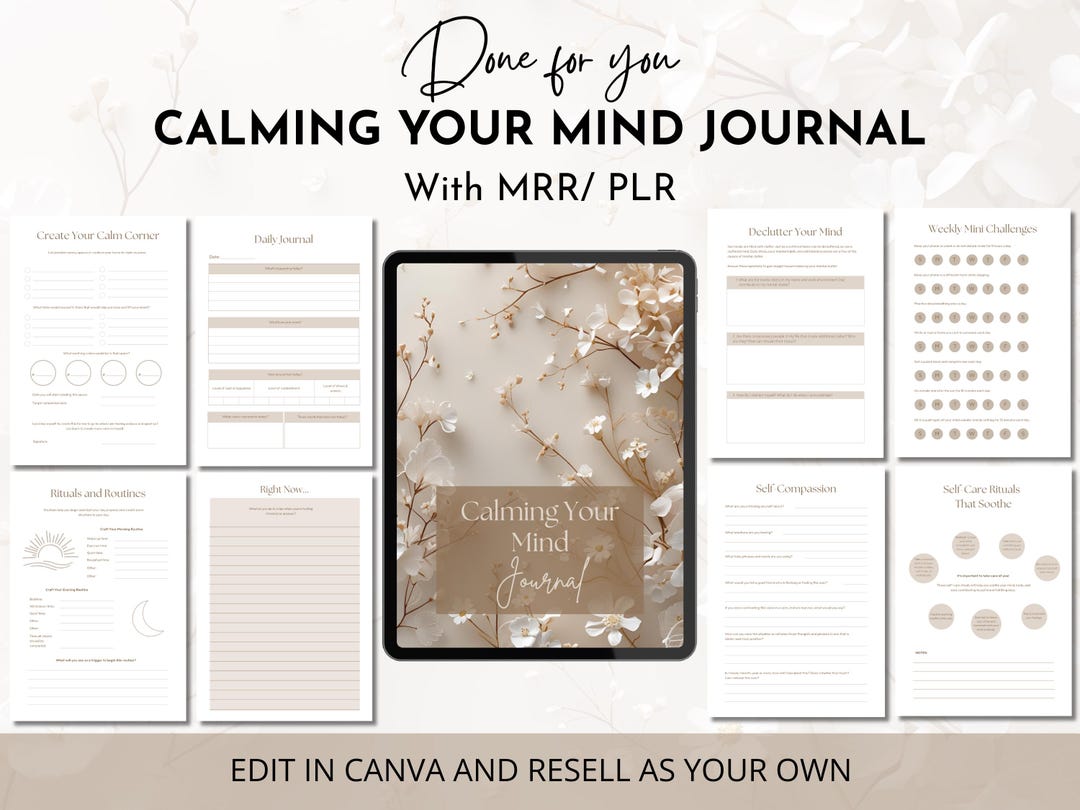 Calming Your Mind Journal: Mental-wellness Planner (MRR/PLR Digital ...