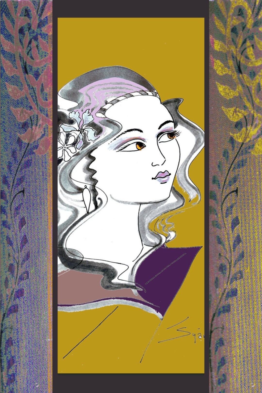 Art, Illustration, Line Drawing, Goddess, Bhagavad Gita Verse ...