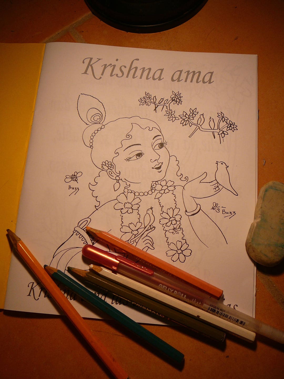 Krishna Childrens Colouring Pages Instant Download Syamarts A4 - Etsy