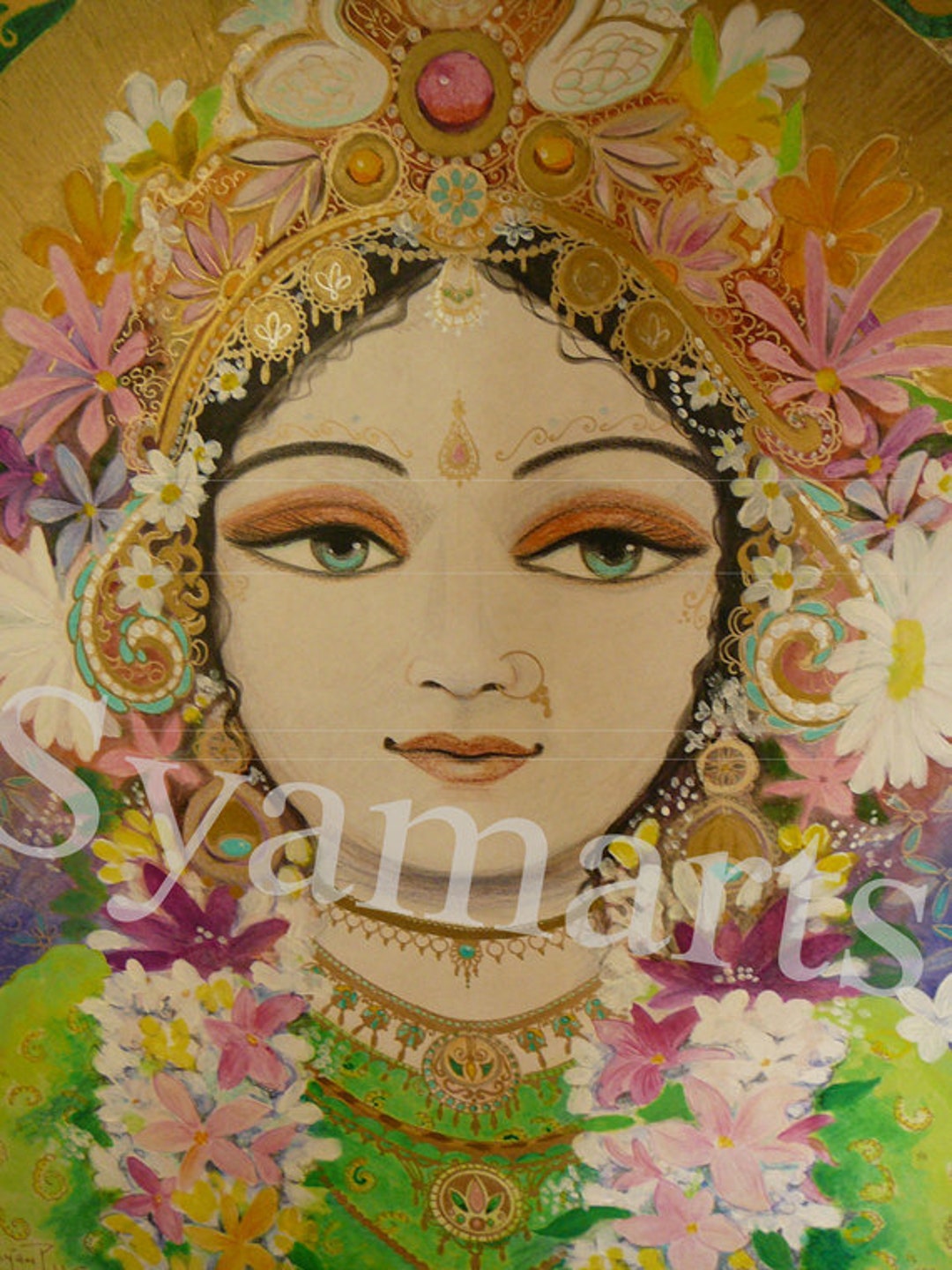 Krishna S Queen Goddess of Fortune Devotional Art Mixed Media Syamarts ...