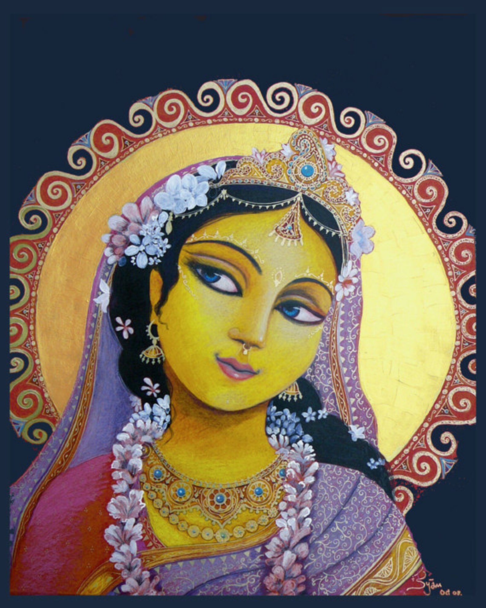 Radha Divine Goddess Art, Devotional Art, Drawing, Radharani, Feminine ...