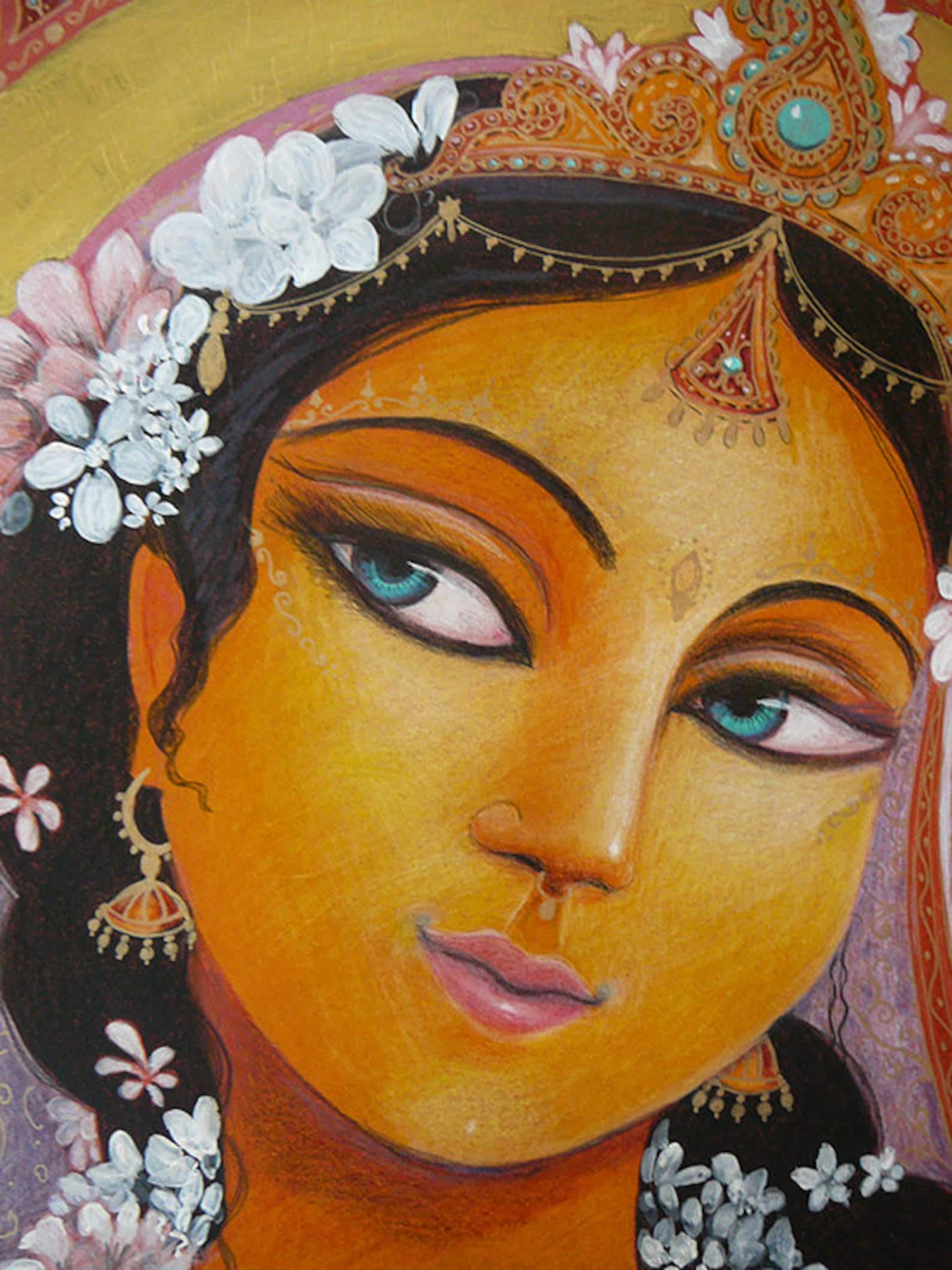 Radha Goddess Art Print, Feminine Beauty, Devotional Art - Etsy
