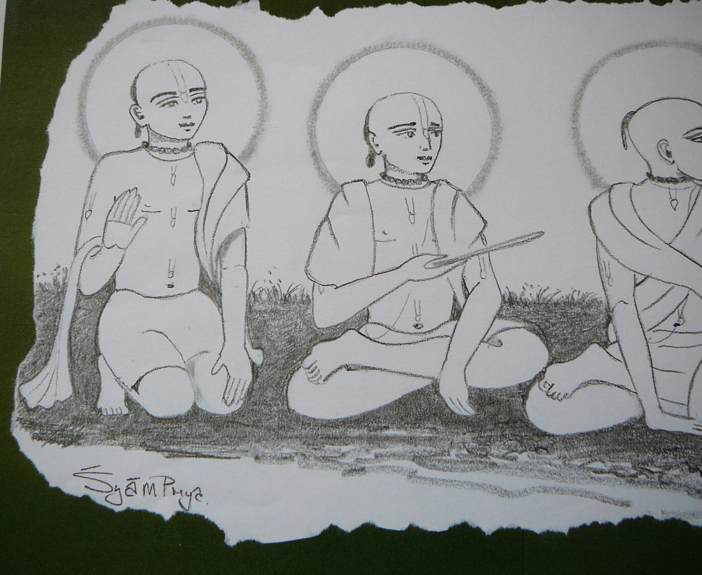 The Six Holy Men Syamarts Original Pencil Drawing on - Etsy