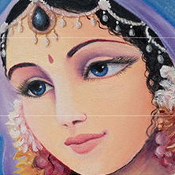Goddess Art Radha Krishna Consort Portrait of Girl Syamarts | Etsy