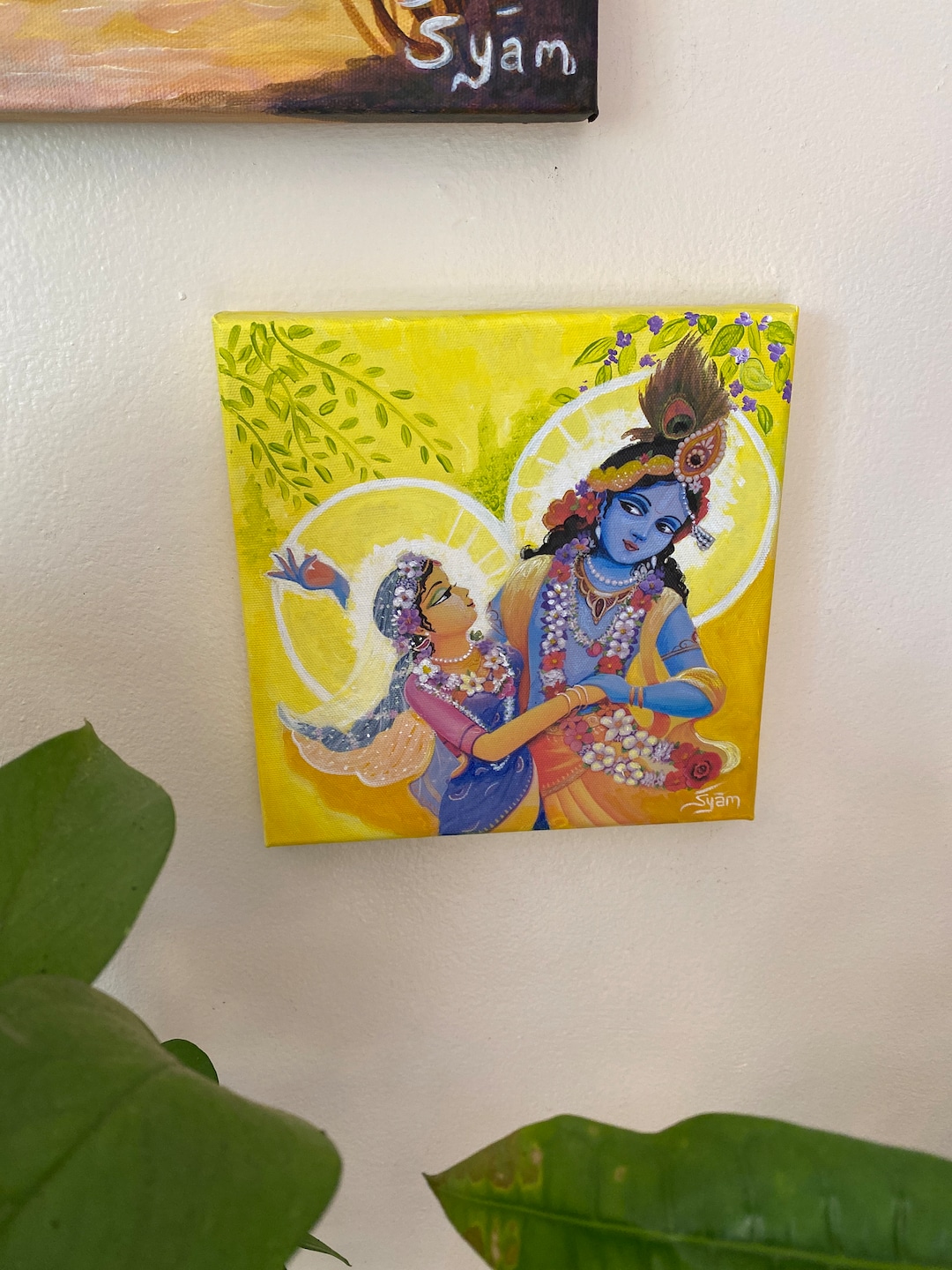 Radha Krishna Art Rasa Dance Hand Finish Canvas Giclee Limited Edition ...