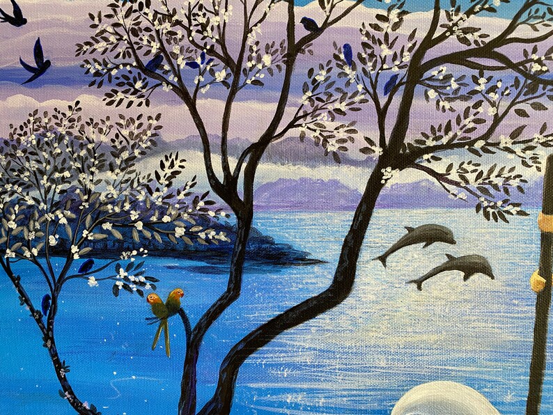 ORIGINAL Art Radha Krishna Boat Pastime Painting by Syam - Etsy