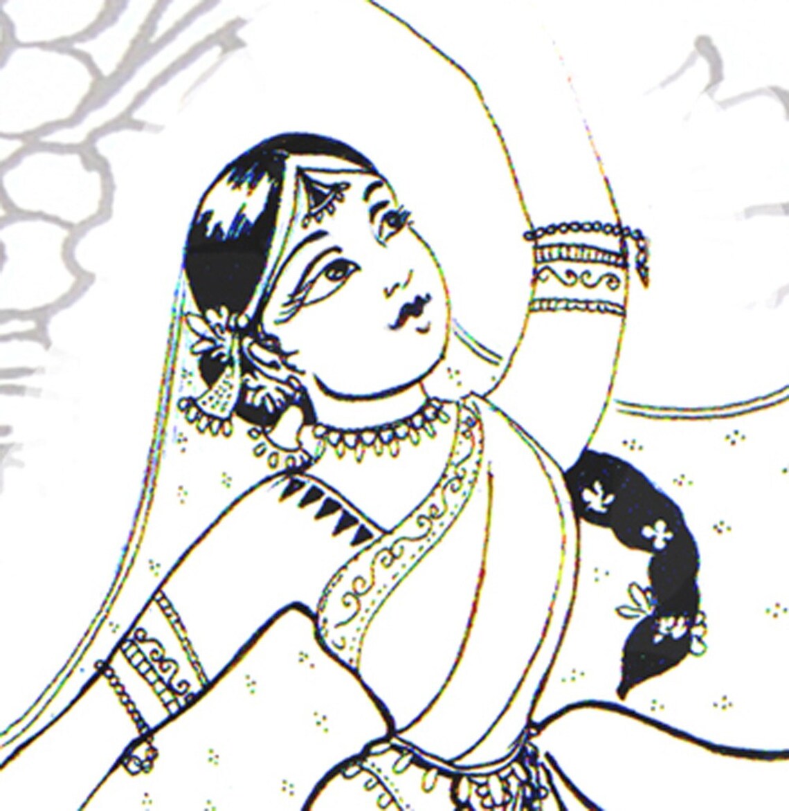 The Dancer Archival Art Print. Ink Line Drawing, Line Art, Indian ...