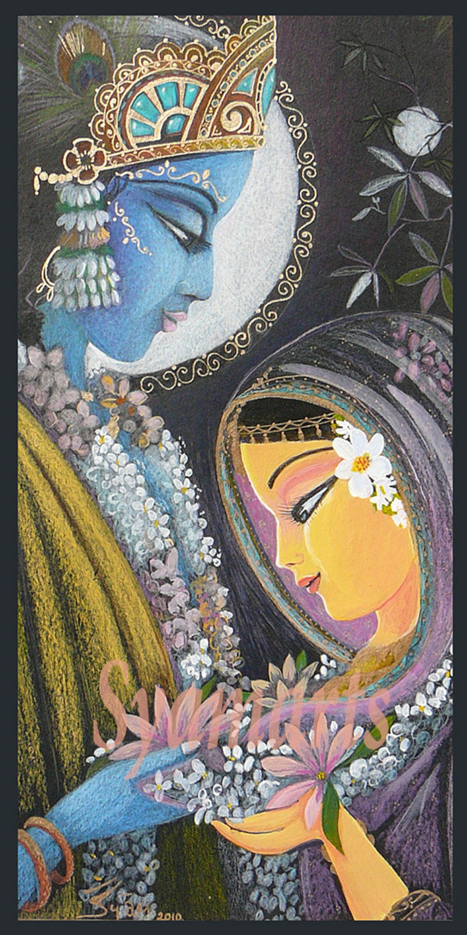 Radha Krishna Divine Couple Prints Dreamy Devotional Art Syam Marquez ...