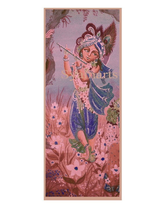 Pink Blue Flute Player Vintage Drawing by Syamarts Stealer of Hearts ...