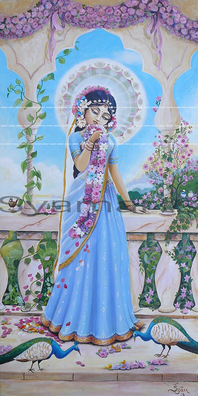 Original Painting Syamarts Goddess Art Princess Rukmini With - Etsy