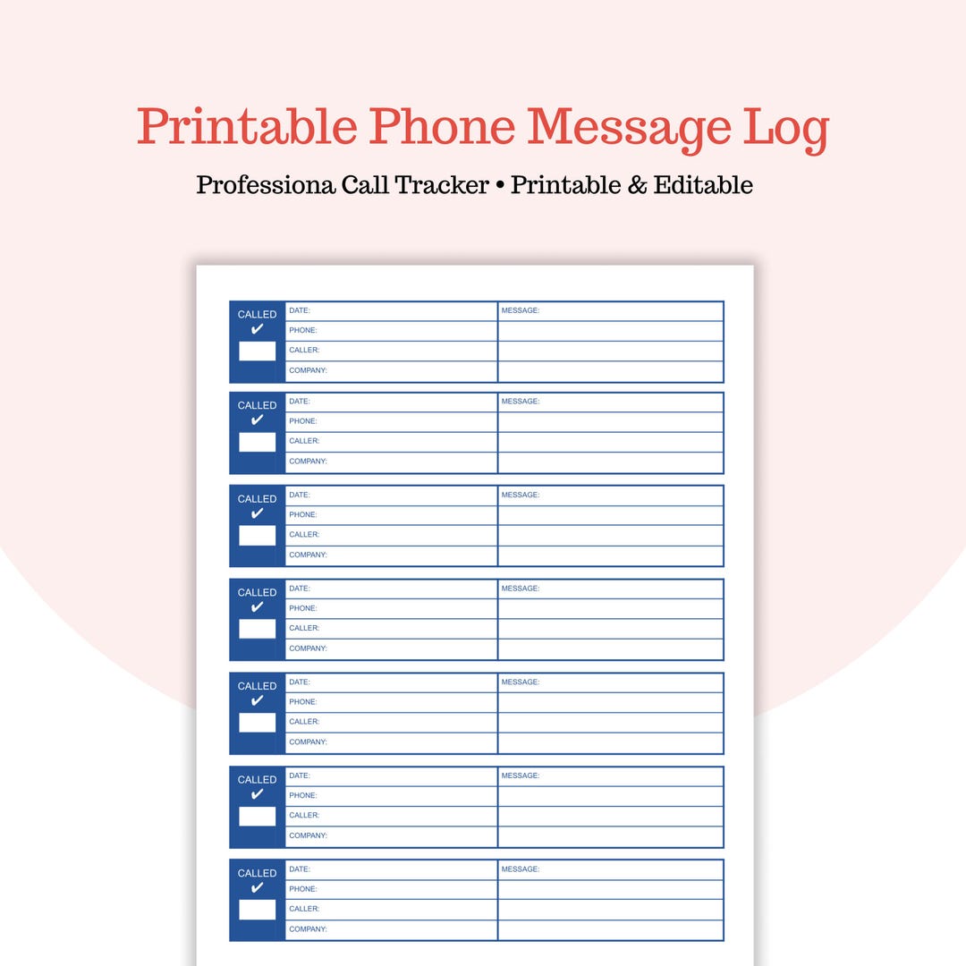Phone Message Log Google Docs & PDF - Receptionist Call Sheet - While ...