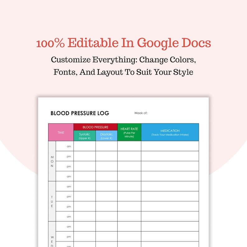 Blood Pressure Log & Reference Guide - AHA Chart Info - Emergency ...