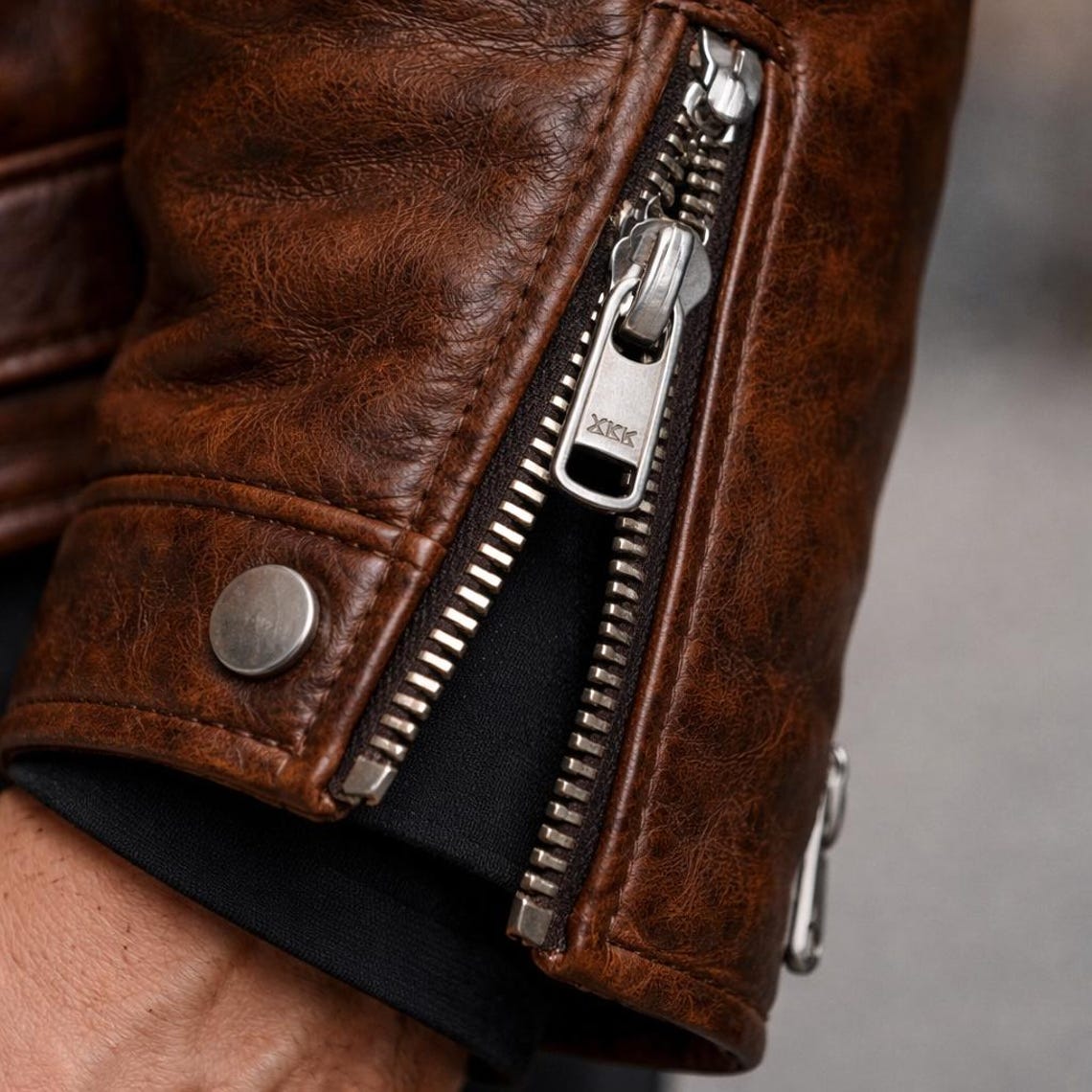 Leather Biker Jacket – Genuine Motorcycle Jacket, Classic Slim Fit ...