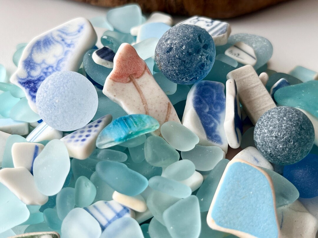 Japanese Sea Glass & Pottery Shards: Surf-tumbled Beach Finds M23 - Etsy
