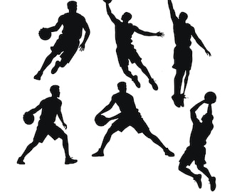 Basketball Silhouette SVG Bundle: Vector Cut Files (digital Download ...