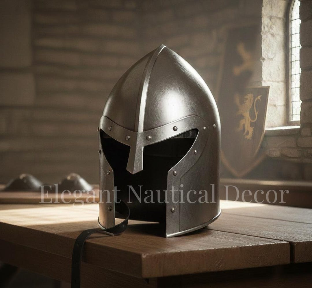 Medieval Barbuta Helmet Knight Crusader Armor Helm Halloween and ...