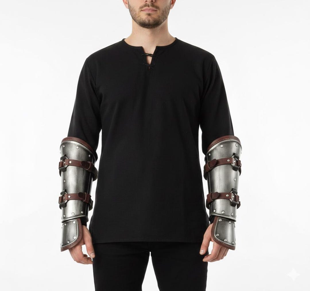 Medieval Witcher Armor Bracer Steel & Leather Medieval Arm Guard LARP ...